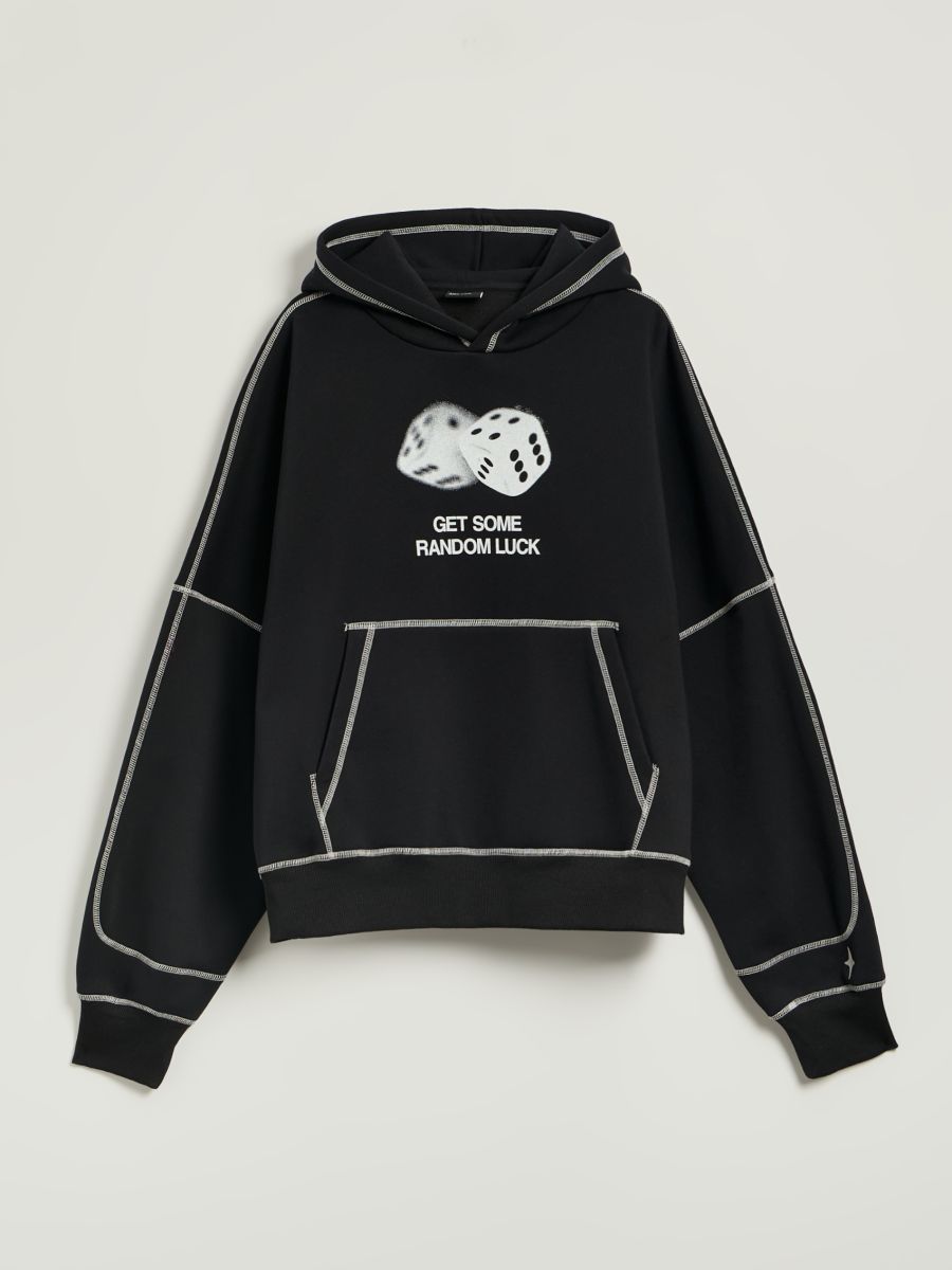 Hanorac cu imprimeu Culoare negru - HOUSE - 004DO-99X