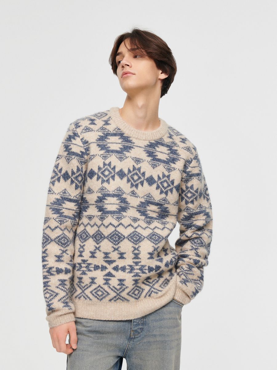 Sweter w geometryczne wzory - HOUSE - 0055Y-12M