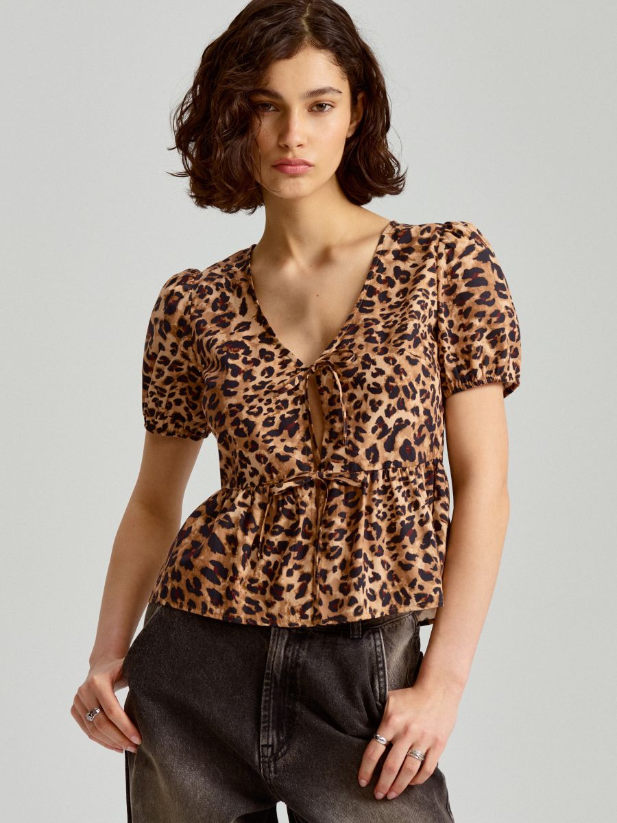 Bluză cu imprimeu leopard Culoare multicolor - HOUSE - 109BZ-MLC