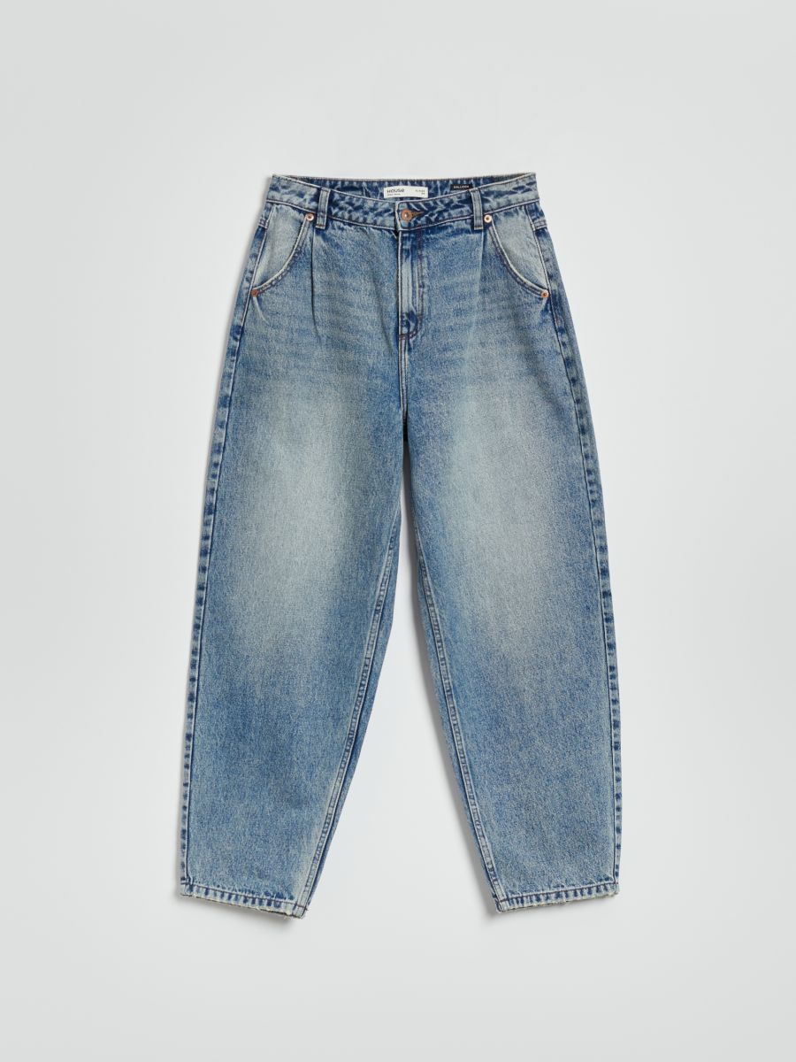 Jeansy balloon fit niebieskie - HOUSE - 512AK-57J