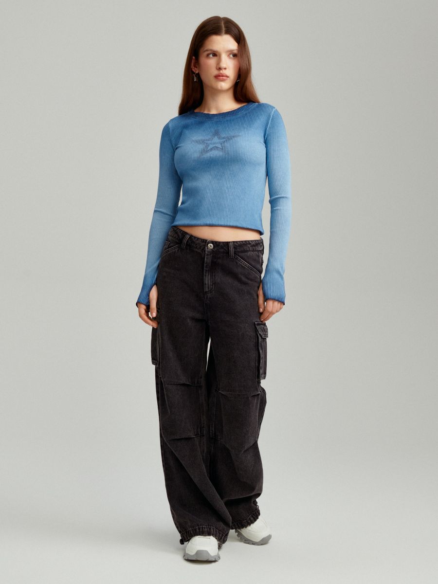 Bluză cu mânecă lungă Culoare marinei - HOUSE - 551AS-59X