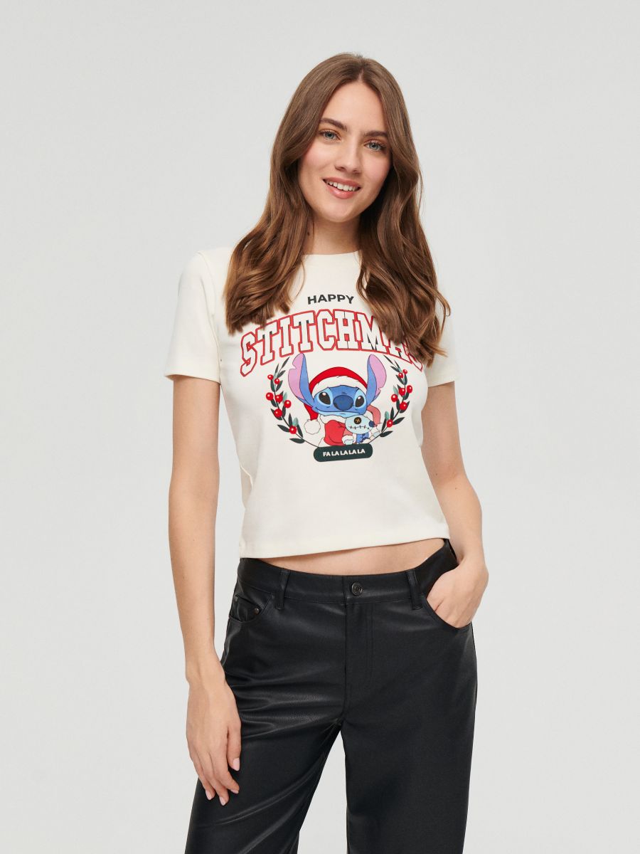 Tricou Lilo & Stitch Culoare cremă - HOUSE - 7169Z-01X