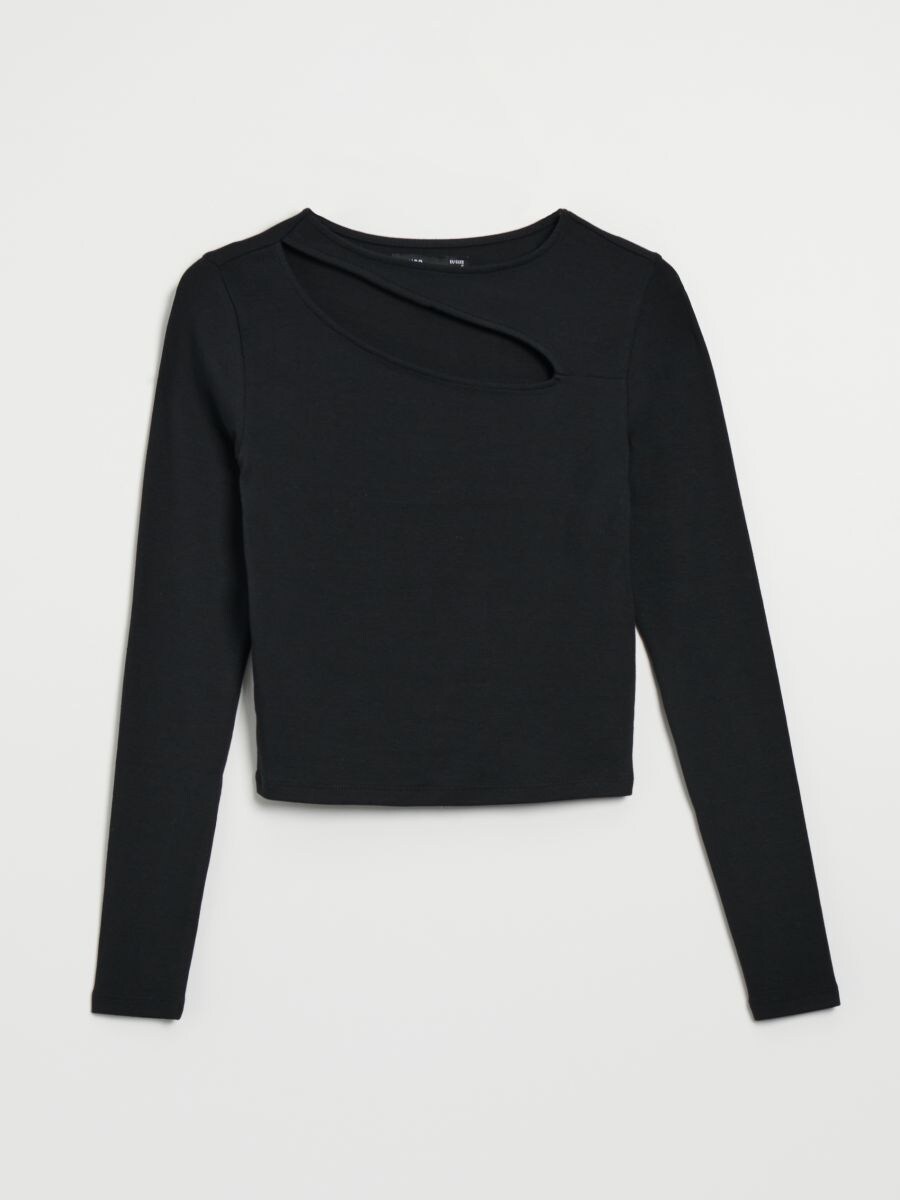 Bluse mit Ausschnitt am Dekolletee Farbe schwarz - HOUSE - 7226Y-99X