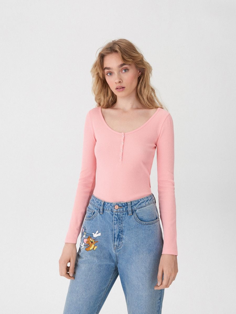 Bluse Basic Farbe orange - HOUSE - WW904-20X