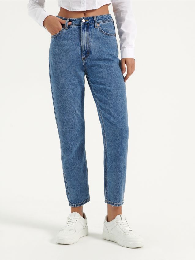 Vaqueros Mom de mujer » Pantalones mom fit, negros - House